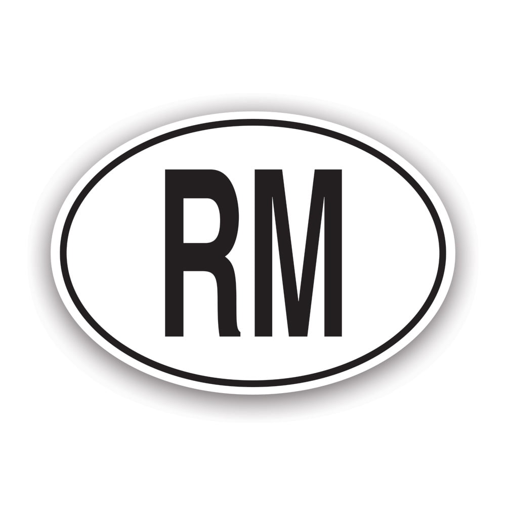 RM Madagascar Country Code Oval Sticker Decal - Self Adhesive Vinyl ...