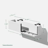 Veradek Block Series Trough 36" Plastic Planter w/ Bracket - White ...