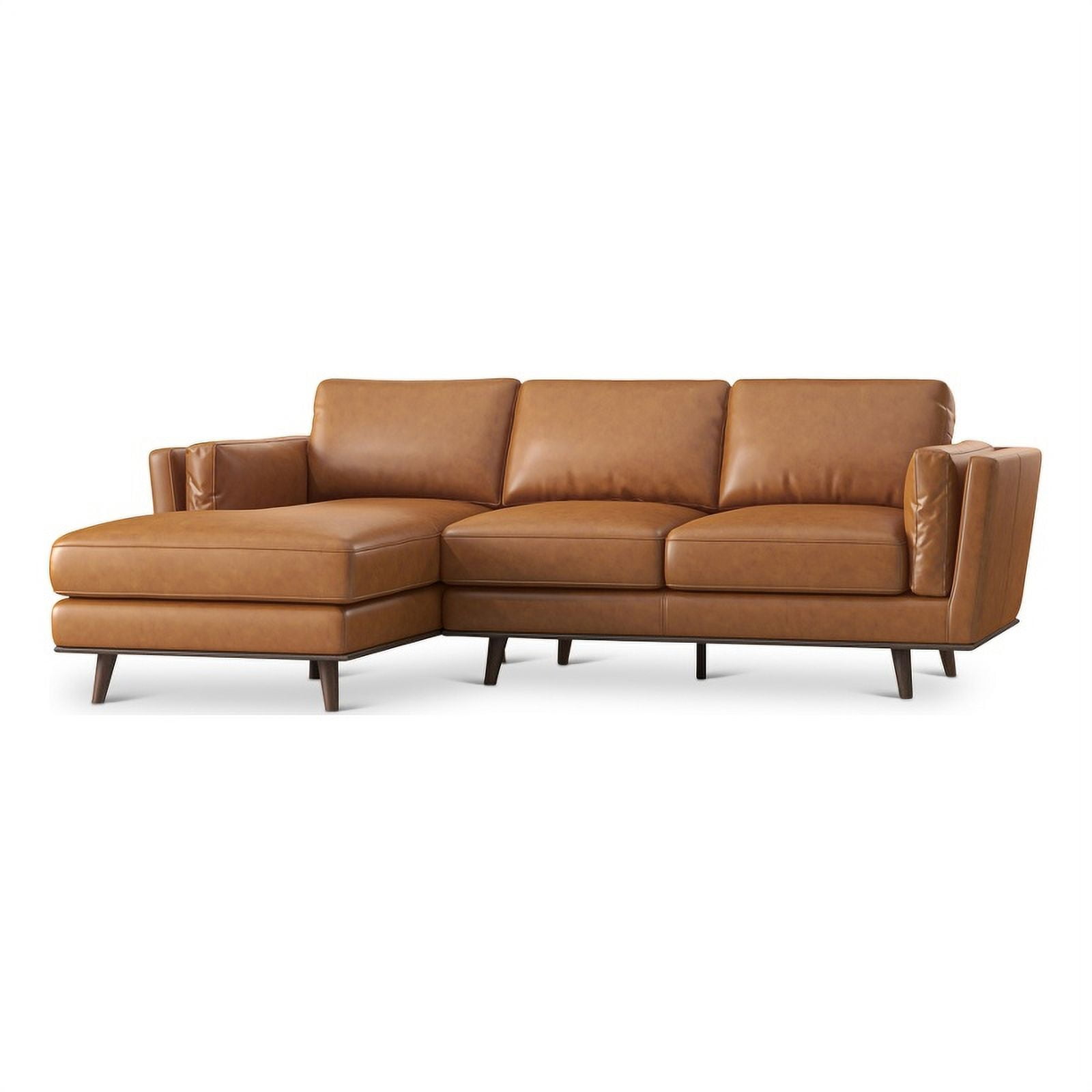Austin Mid Century Style Living Room Genuine Leather Left Sectional ...
