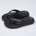 Black Women Thong Slippers Plus Size Beach Comfort Trendy Thick Sole ...