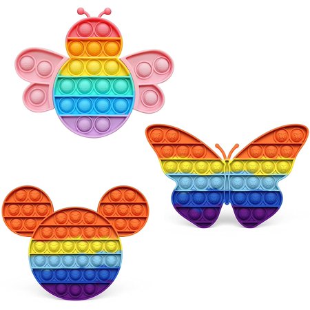 IGUOHAO 3PC Pop Bubble Fidget Sensory Toy, a Decompression Squeeze Toy ...