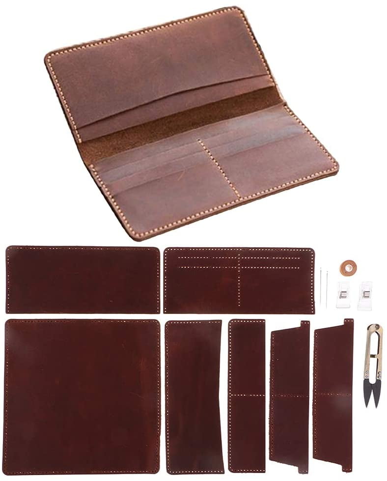 Tooled Leather Wallet Kit DIY Leather Craft Kits for Retro Purse ...