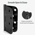 3 Pack Rounded Door Hinges 4 Inch with 5/8" Radius Corner, Matte Black ...