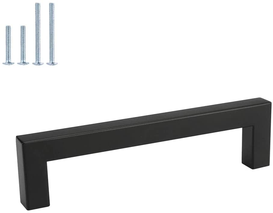 Homdiy 25 Pack Black Cabinet Pulls Square Matte Black Drawer Handles 5 ...
