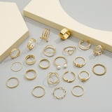 22PCS Women's Gold Plated Stackable Knuckle Rings Set with Geometric ...