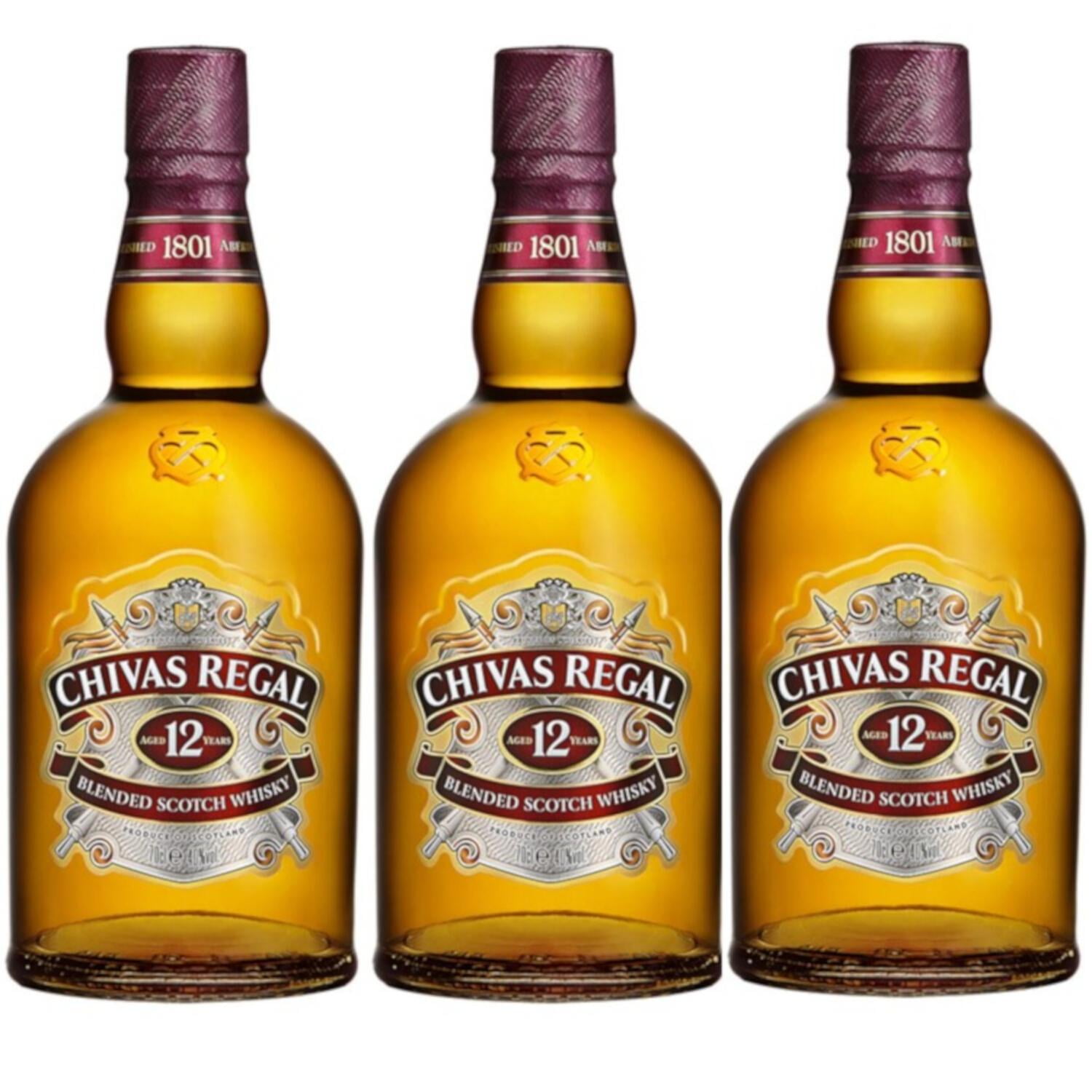 Paquete de 3 Whisky Chivas Regal Blend 12 Años 750 ml Chivas Regal Blend 12 Años | Walmart en línea