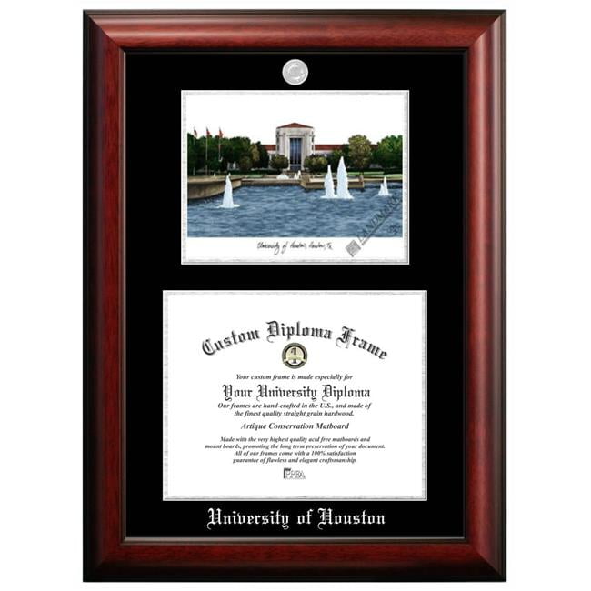 Campus Images TX954LSED-1411 14 x 11 in. University of Houston Silver ...