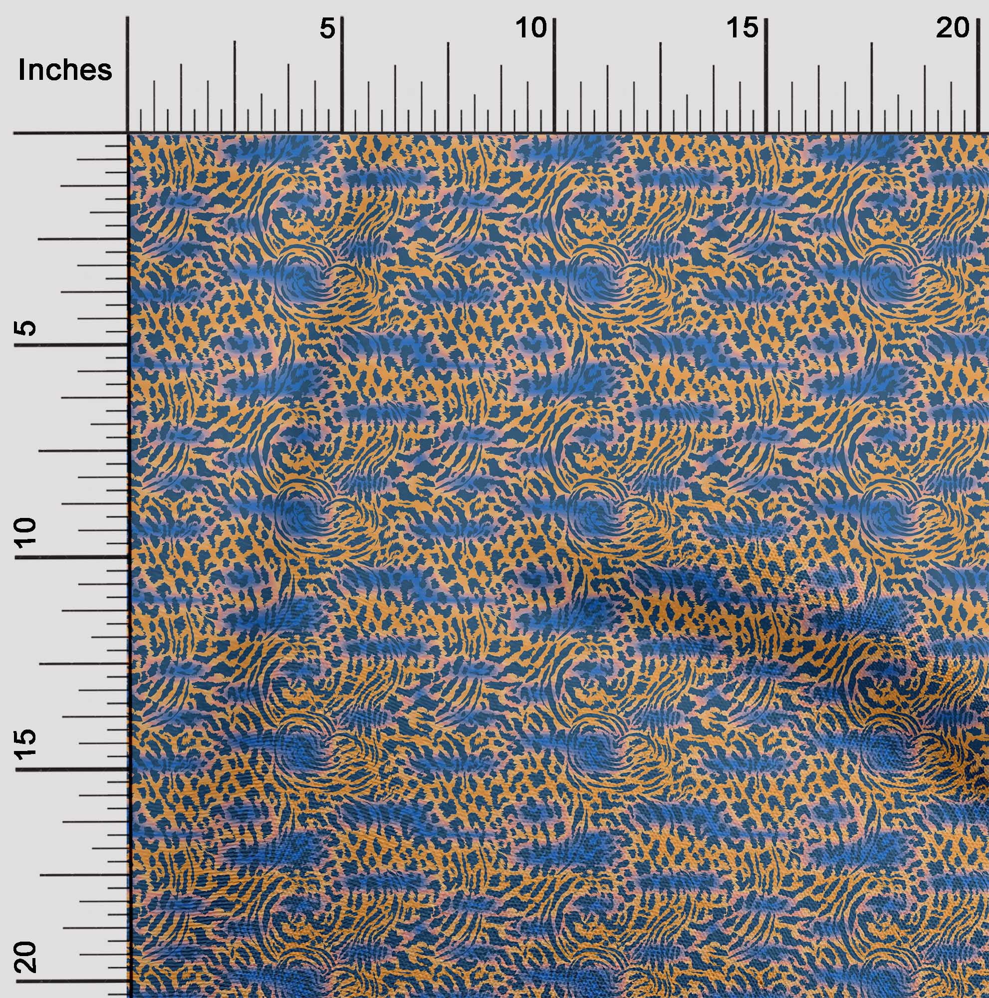 oneOone Silk Tabby Orange Fabric Animal Skin Quilting Supplies Print ...