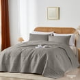 2pc Twin Quilt Set, Dark Grey, Geometric, Lightweight, All-Season (1 ...