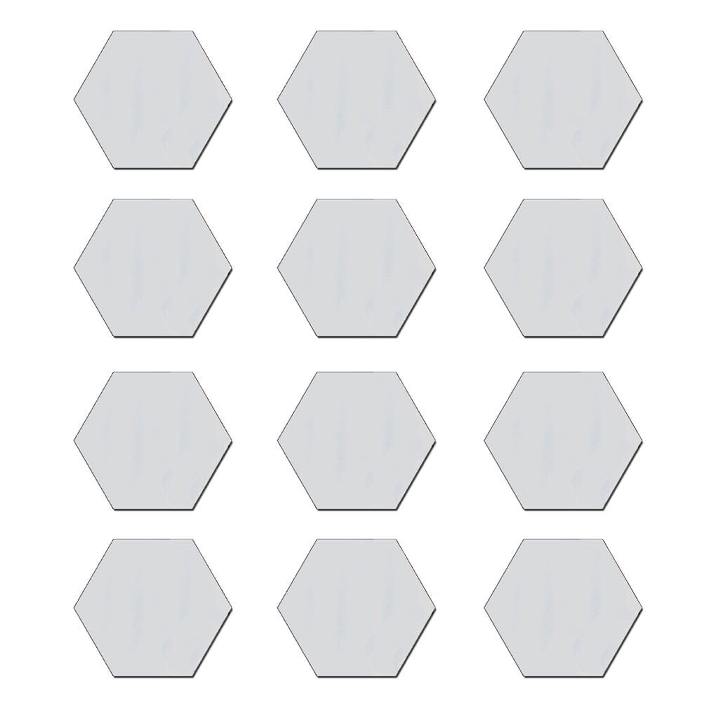 Freer 12 Pieces Hexagon Mirror Stickers 3D Clear Smooth Surface ...