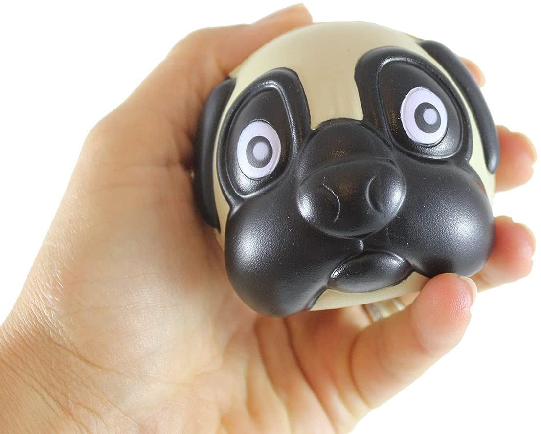 1 Cute Pug Dog Squeeze Foam Stress Balls - Sensory, Stress, Fidget Toy ...