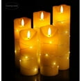 CHE-flameless Candle, with Embedded String Lights, 5-Piece LED Candles ...