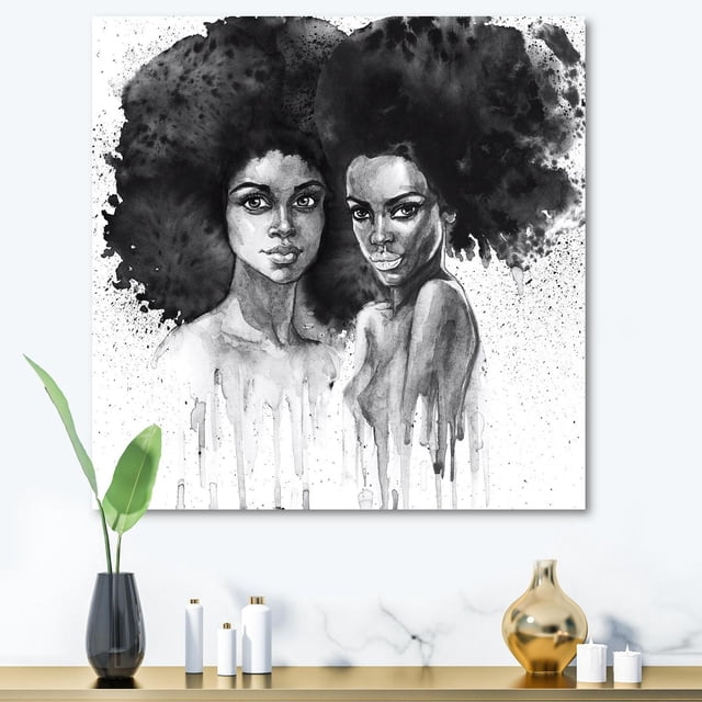 Designart Portrait of African American Woman XI Canvas Wall Art ...