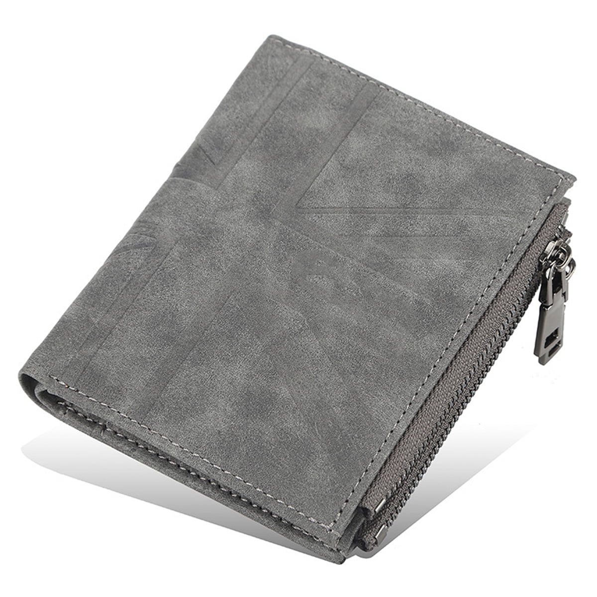 Leather Zipper Wallet With Coin Pocket, Zip Around Front Pocket Bifold ...