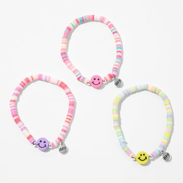 Claire's Best Friends Happy Face Adjustable Bracelets, 5 Pack ...
