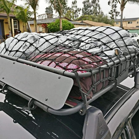 3’ x 4’ Heavy Duty Bungee Cargo Net Grid Mesh Roof Rack Net with 12 PCS ...