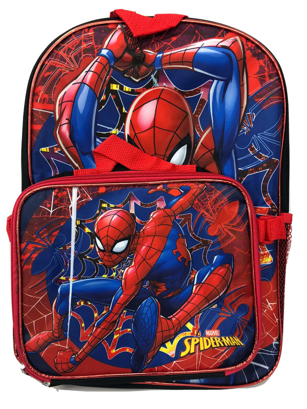 Marvel Spiderman 16" Backpack with Detachable Lunch Box ( Red & Black ...