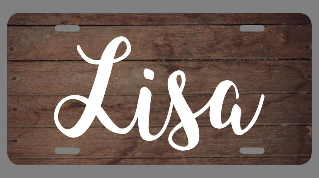 Lisa Name Wood Style License Plate Tag Vanity Novelty Metal | UV ...