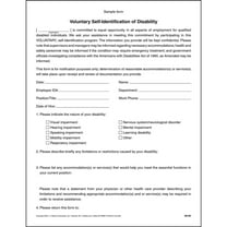 Employee Self-Identification of Disability Form, 8.5 x 11, 75 Pack ...
