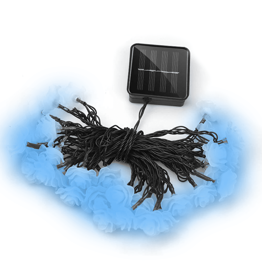 Solar Rose Flower String Lights Decor Outdoor Terrace Garden Patio ...