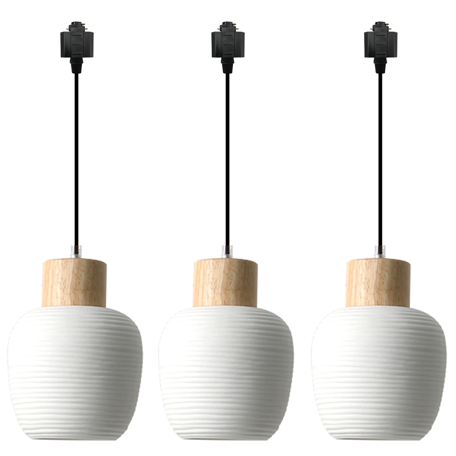 Kiven H-Type Track Lighting, 3-Light Modern Halo Track Pendant Light ...