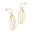 14K Yellow Gold High Polish “J” Twist Oval Post Earrings, Double Row ...