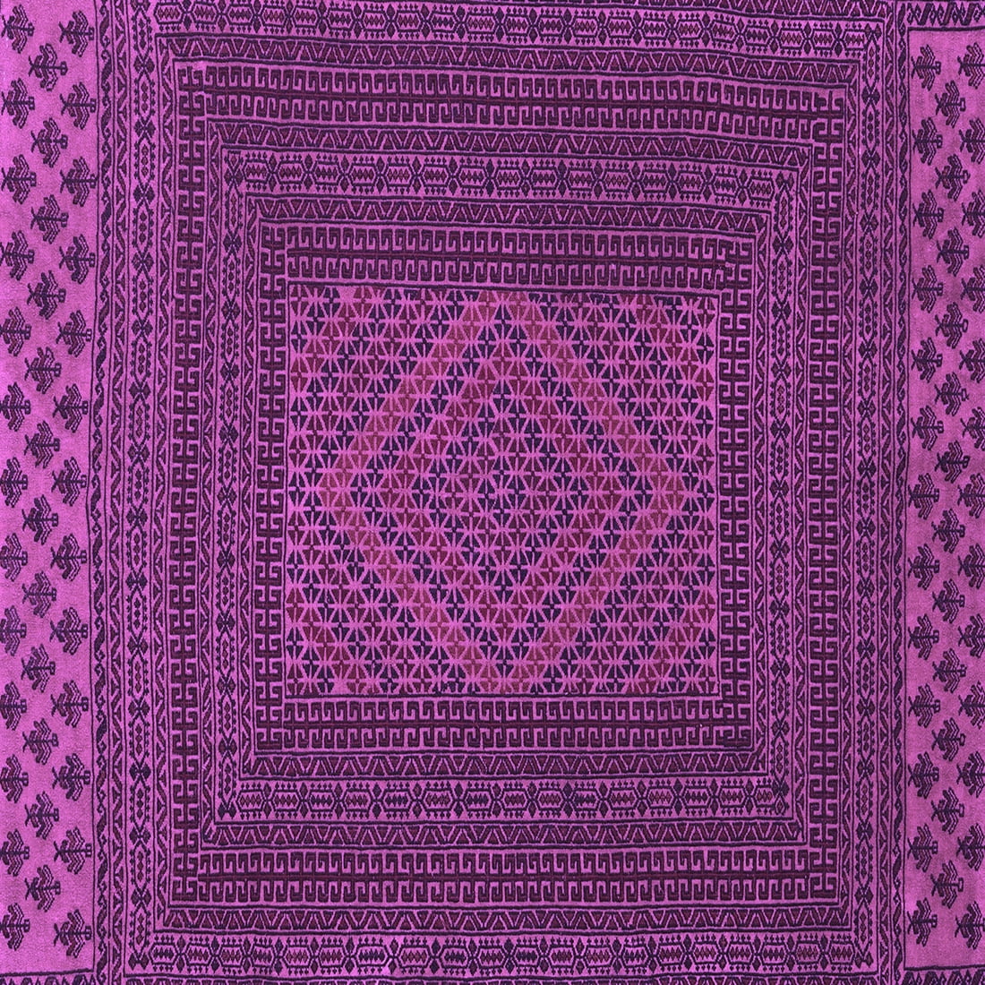 Ahgly Company Indoor Square Persian Purple Traditional Area Rugs, 6 ...