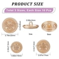 30Pcs 3 Style Alloy Shank Buttons Flat Round with Wheat Badge Pattern ...