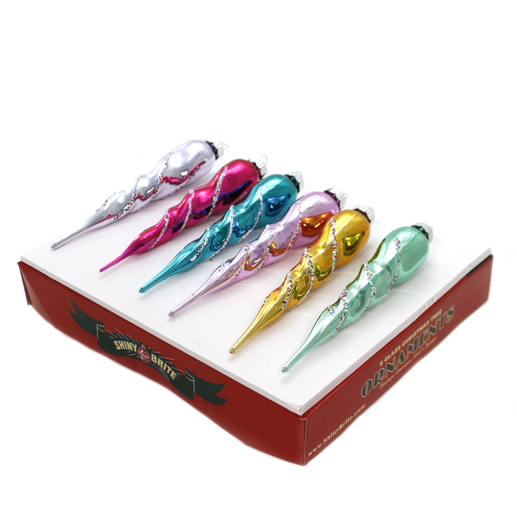 Shiny Brite VC GLASS ICICLES Glass Ornaments 4027648 - Walmart.com