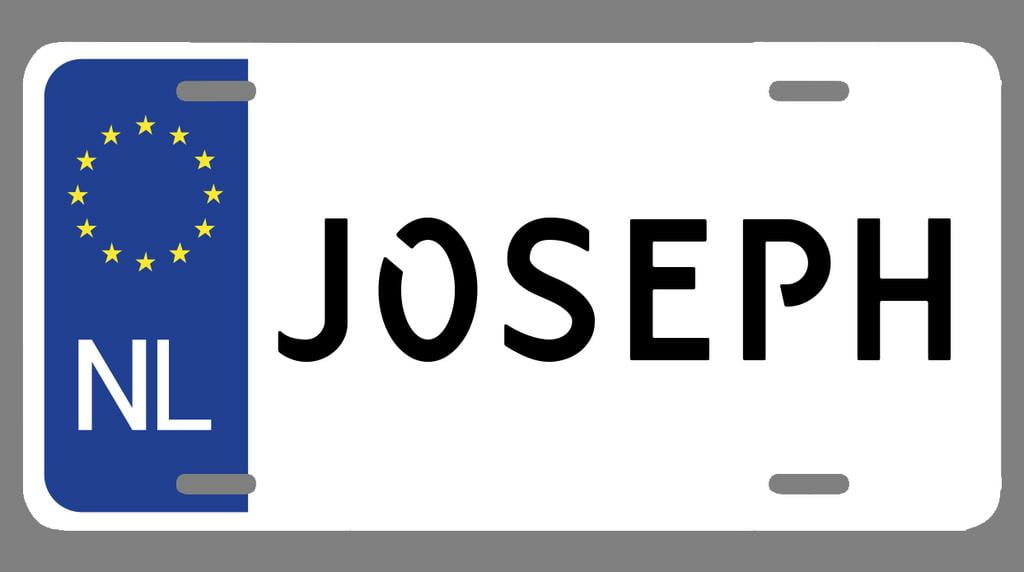 Joseph Name Euro Style License Plate Tag Vanity Novelty Metal | UV ...