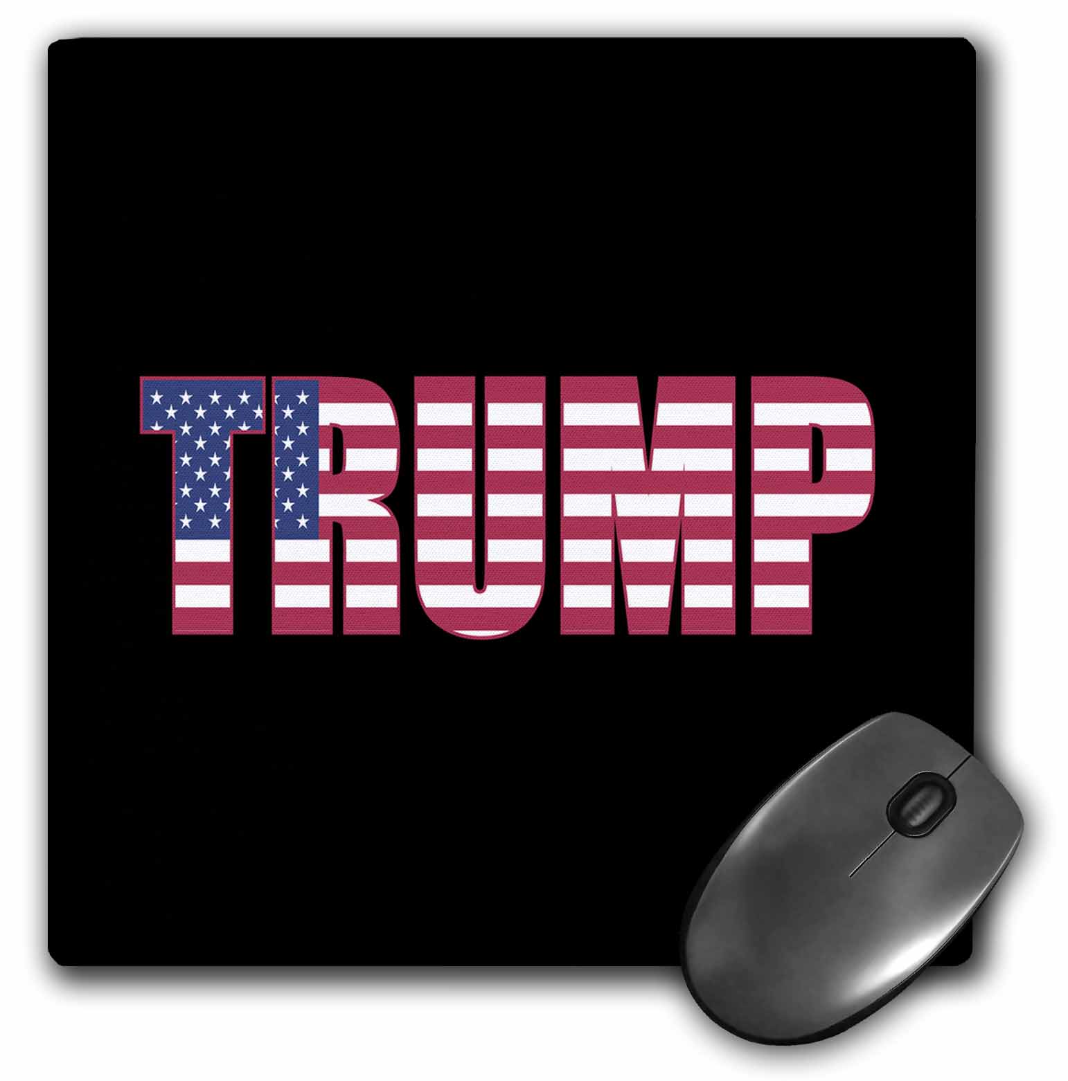 3dRose USA American Patriotic Typography-Donald Trump-Black - Mouse Pad ...