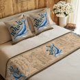 Bed Runner for Queen Size Bed, Vintage Whale 3 Pcs Bedding Runner Set ...