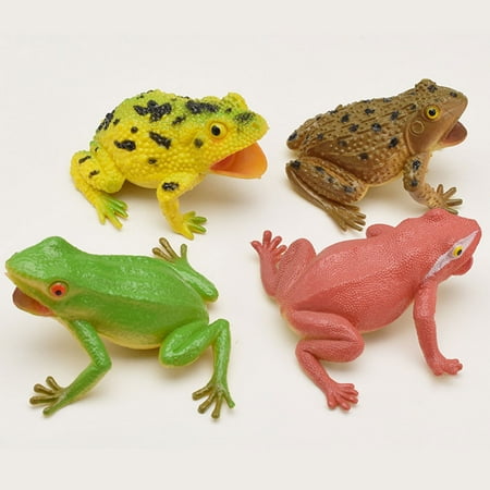 4PCS Frog Figure Toy Creative Simulated Funny Squeaky Toy Prank Toy for ...