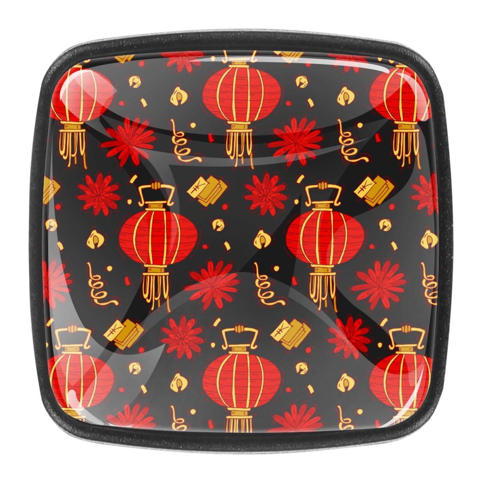 4 Pcs Square Cabinet Handle Cupboard Knob Drawer Pulls Handle Red ...