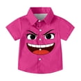DAETIROS Boys Funny Cartoon Face Print Short Sleeve Button Up Shirt ...