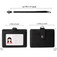 NuVision ID Badge Holder with Retractable Lanyard, Horizontal Thick PU ...