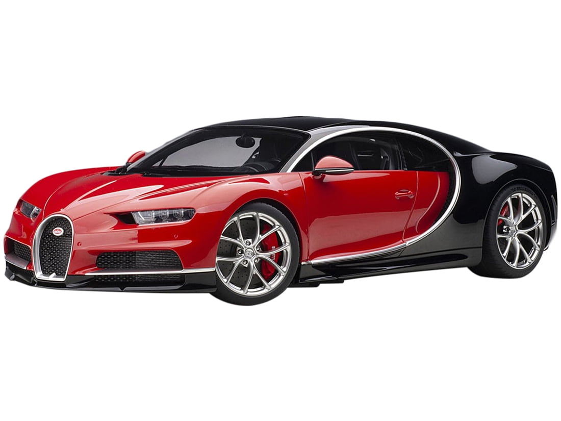 Bugatti Chiron Italian Red and Nocturne Black 1/12 Model Car by Autoart ...