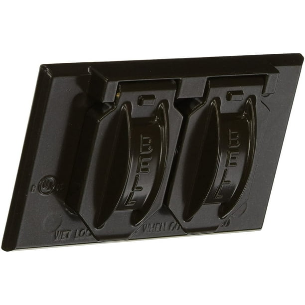 Hubbell-Raco 5180-7 2-Hole Weatherproof Device Cover, 4-9/16 in L X 2 ...