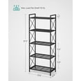 SONGMICS Heavy Duty Steel 5-Tier Metal Storage Rack with X Side Frames ...