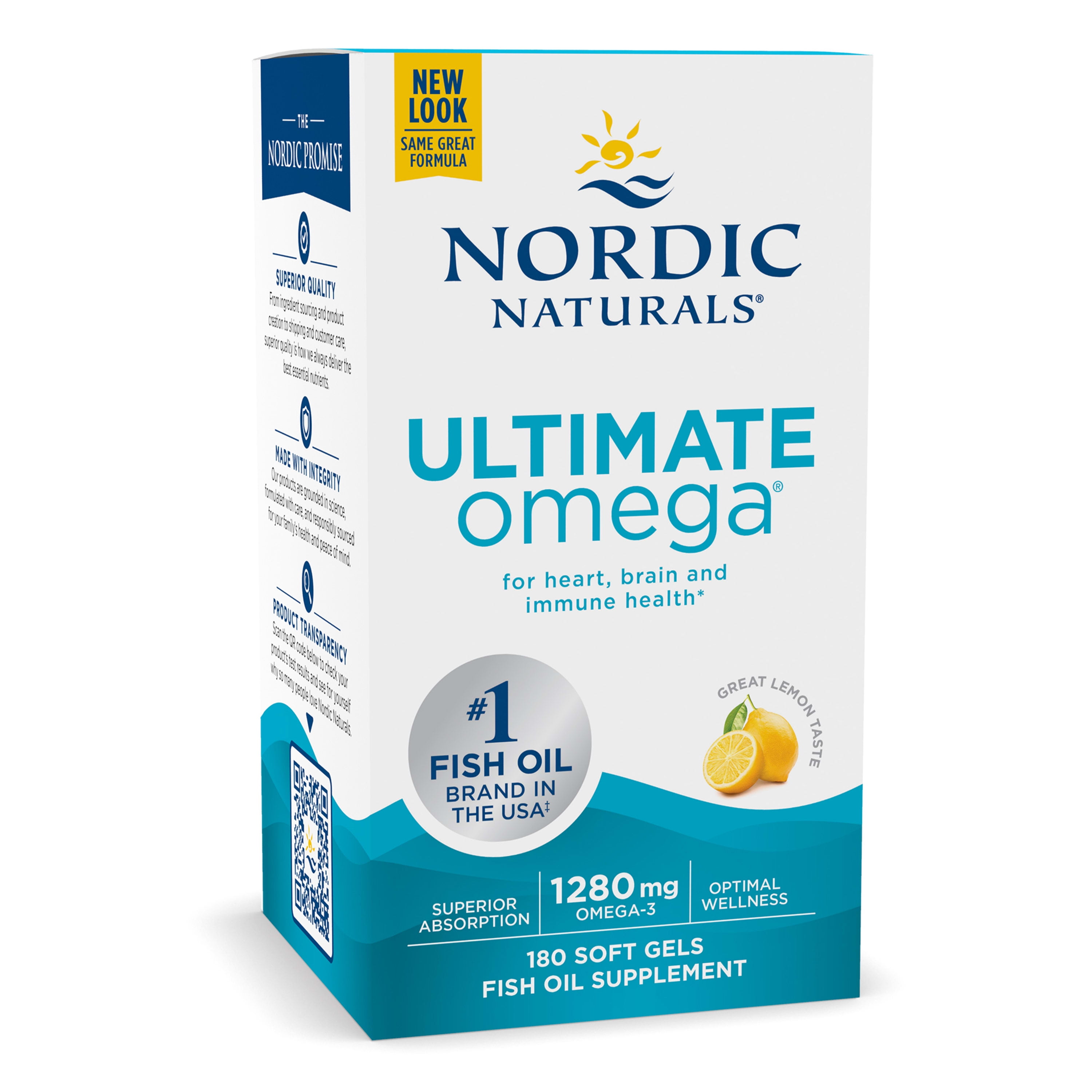 Nordic Naturals Ultimate Omega®, Soft Gel, Lemon, 180 Piece - Walmart.com