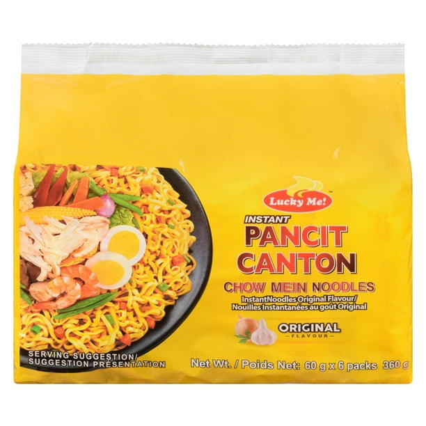 Lucky Me! Instant Pancit Canton Chow Mein Noodles Original Flavour 6 ...
