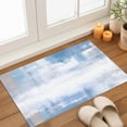 Abstract Art Door Mat Blue White Brown Color Block Gradient Modern Non ...