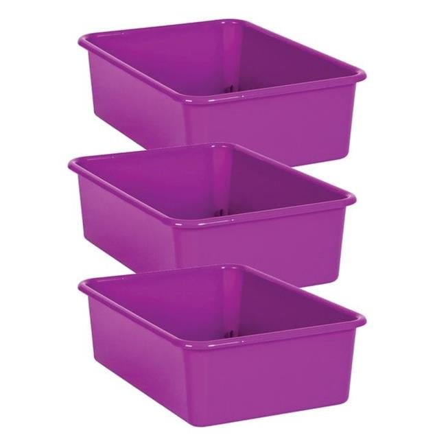Teacher Created Resources Purple Large Plastic Storage Bin, Pack of 3 ...