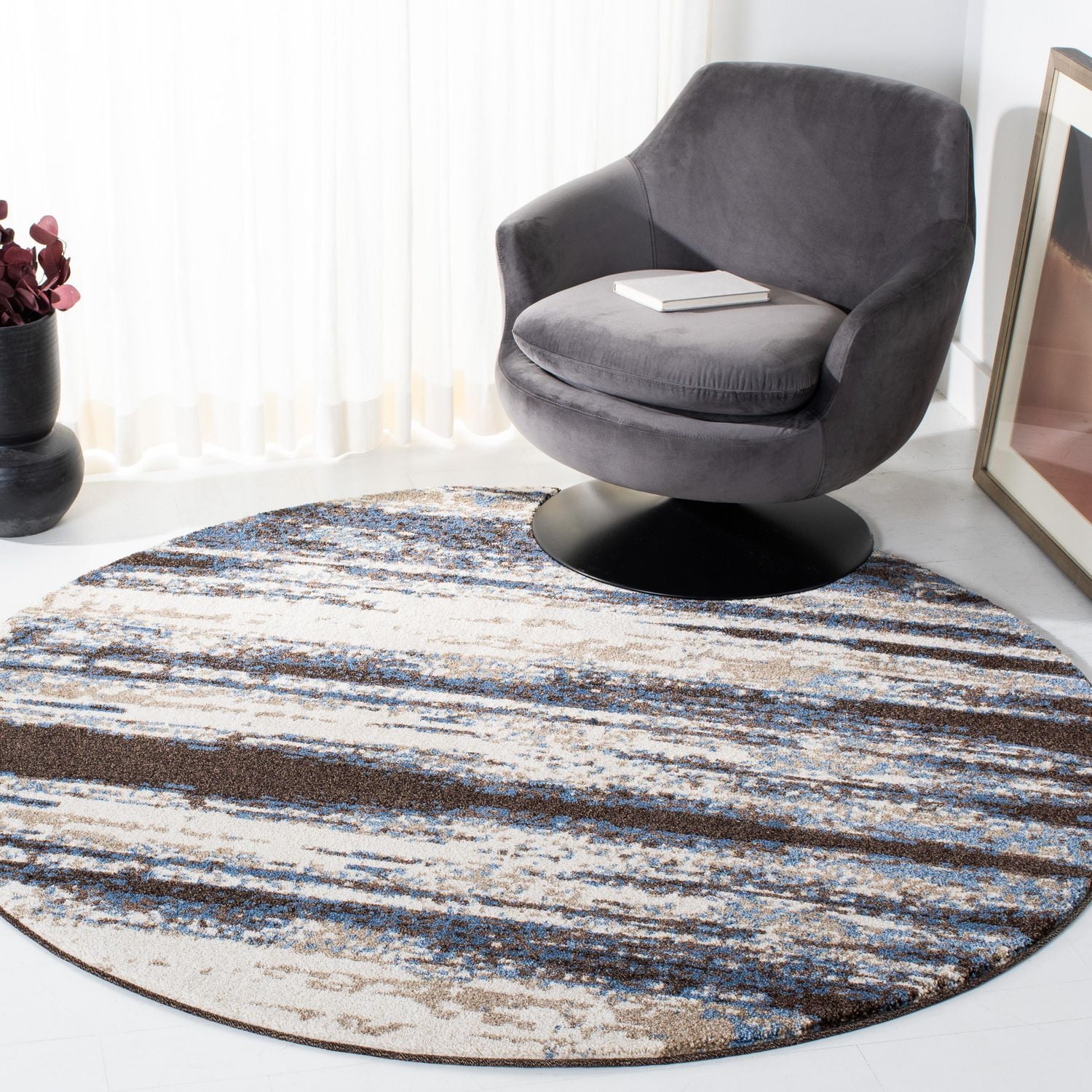 Click here for Safavieh Retro Mayson Abstract Area Rug 6 X 6 Roun... prices