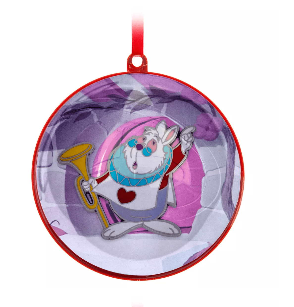 Disney Alice White Rabbit Pin Holiday Christmas Ornament Limited New ...