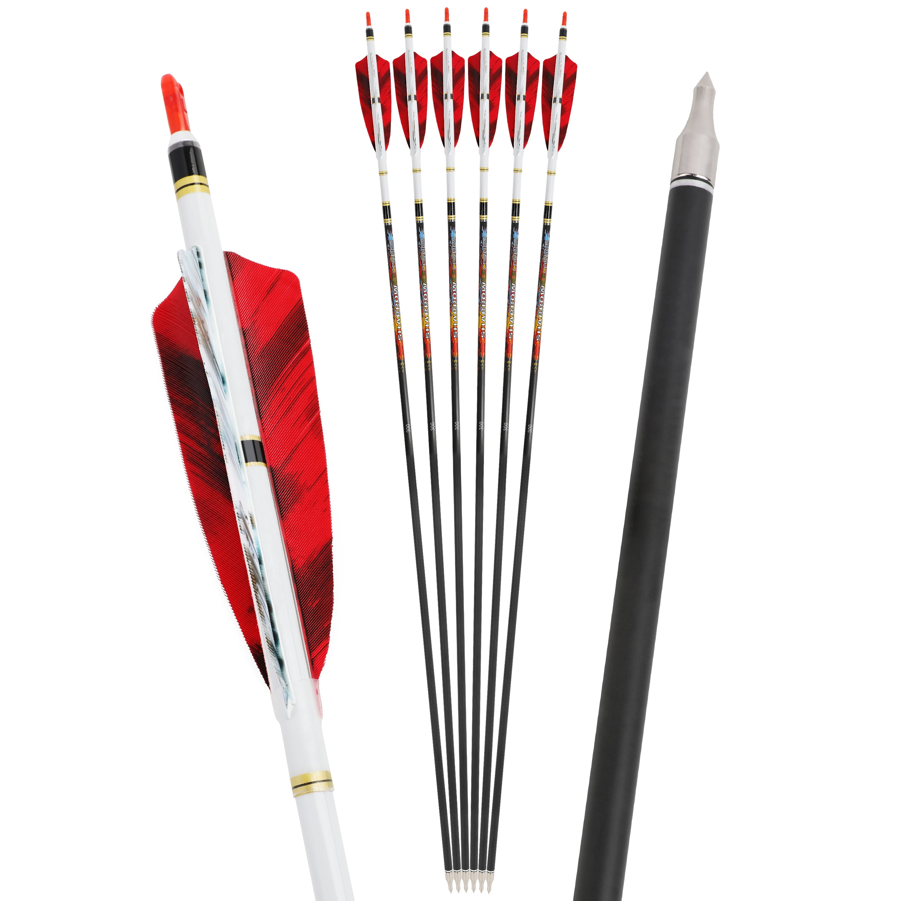 31inch Pure Carbon Arrows Archery Hunting Arrows Fletched Targeting ...