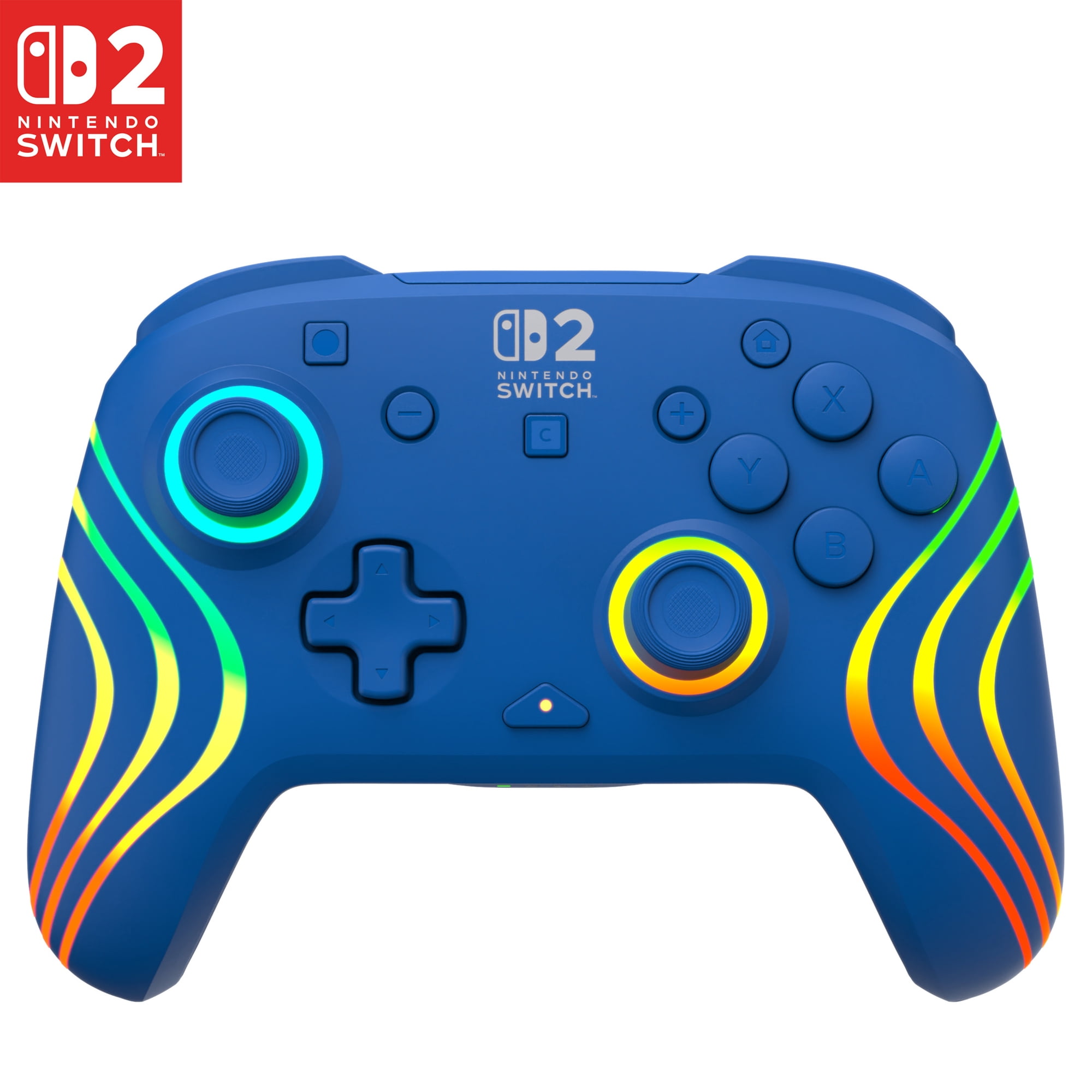 Turtle Beach Afterglow Wave Wireless Rgb Gaming Controller (Blue) - Officially Licensed For Nintendo Switch 2  Nintendo Switch - Customizable Lighting