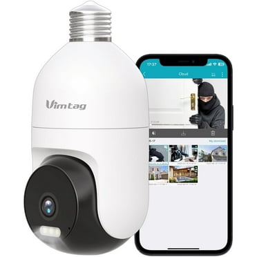 Vimtag Light Bulb Camera, 3.5K/6MP Light Bulb Security Camera Outdoor ...