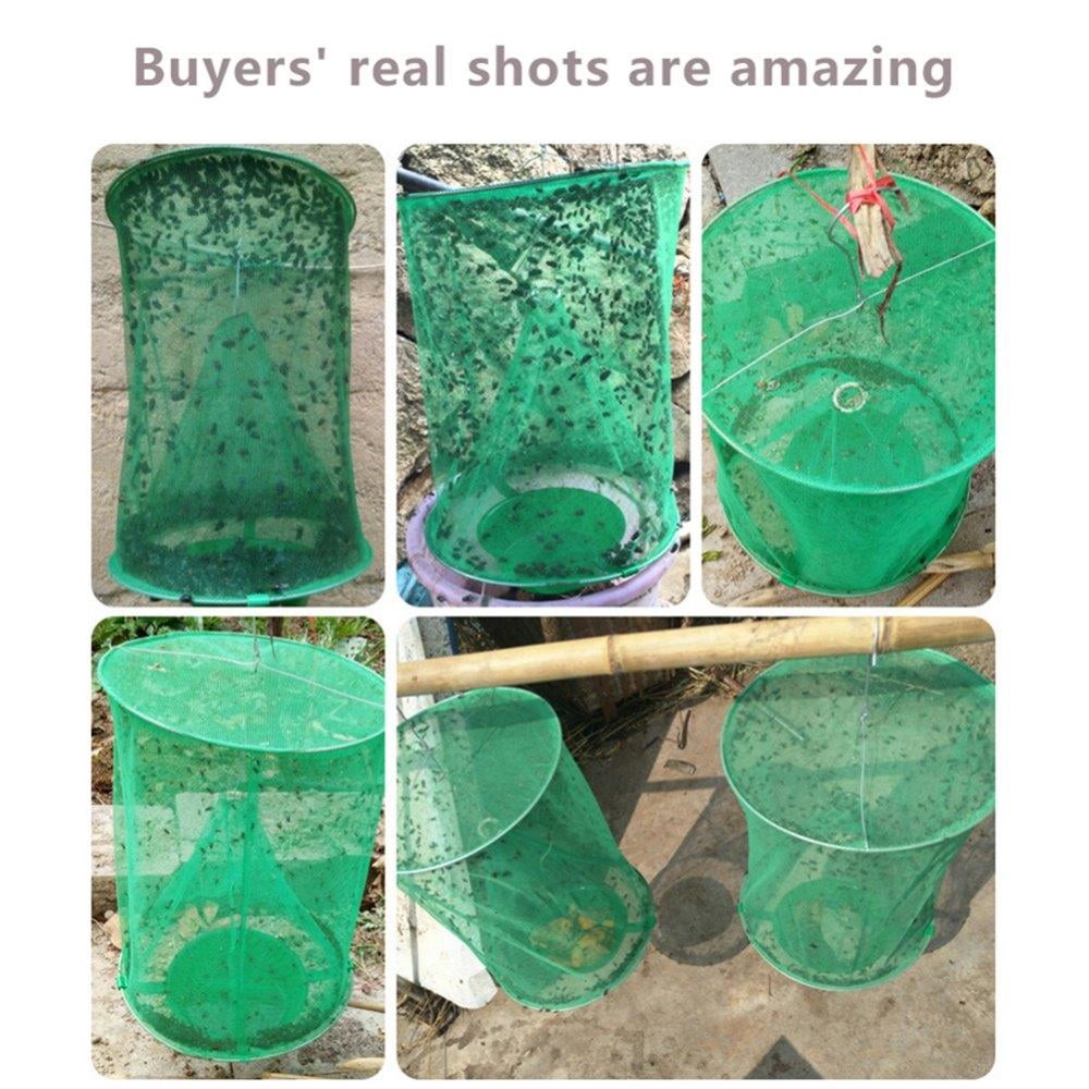 Topumt Fly Trap with Bait Tray Outdoor Hanging Reusable Flay Catcher ...