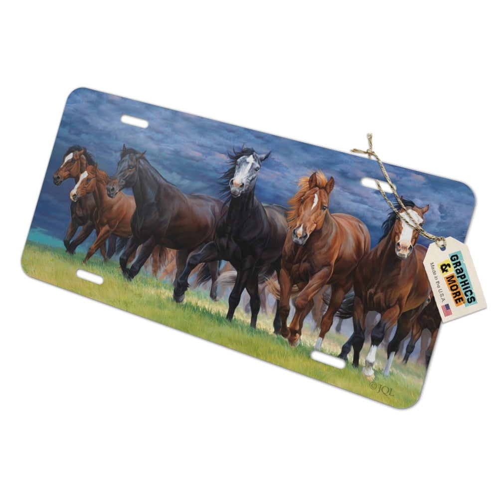 Horses Ahead of the Storm Front Novelty Metal Vanity Tag License Plate ...